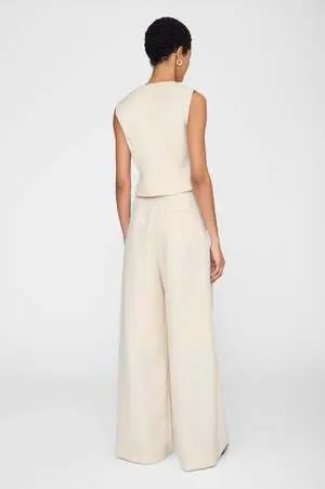 ANINE BING Mario Cropped Vest - Ecru