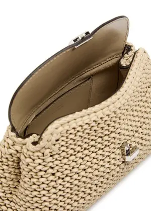 TOTEME T-lock Mini Woven Leather Clutch