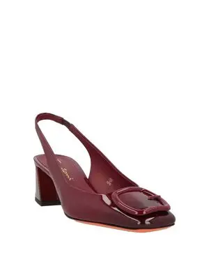 Santoni Leather Slingback Pumps - Red