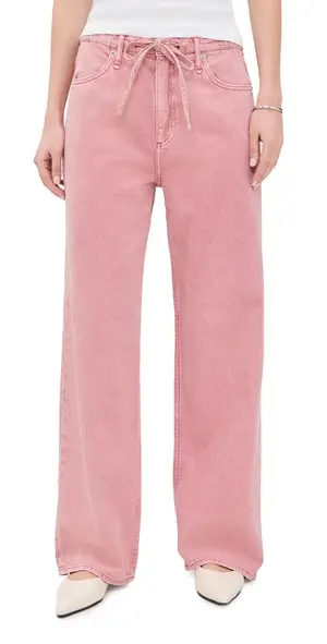 Rag & Bone Featherweight Phoebe Drawstring Jeans - Raspberry