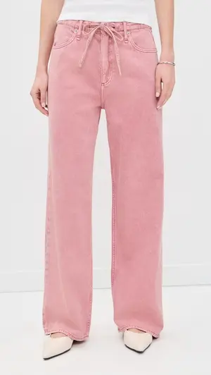 Rag & Bone Featherweight Phoebe Drawstring Jeans - Raspberry