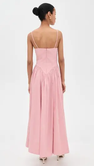 Hemant & Nandita Corseted Sweetheart Neck Maxi Dress - Pink