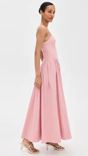 Hemant & Nandita Corseted Sweetheart Neck Maxi Dress - Pink