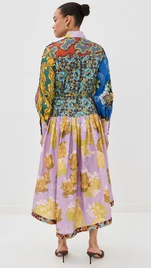 ALEMAIS Arnie Spliced Maxi Shirt Dress
