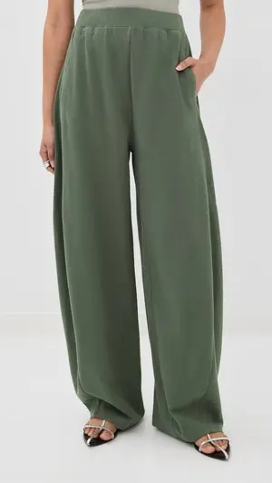 Tibi French Terry Sweatpants - Olive