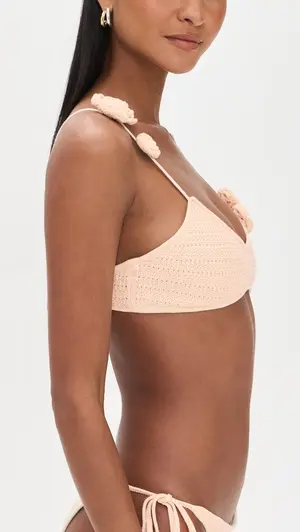 Devon Windsor Adrienne Crochet Bikini Top - Vanilla