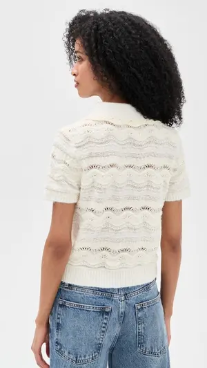 Line & Dot Risi Sweater Textured Knit Polo