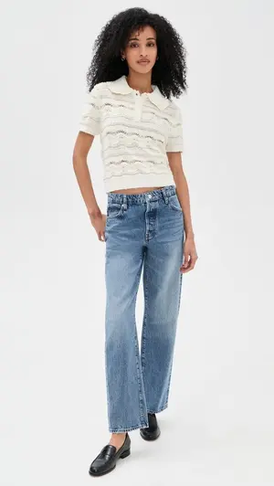 Line & Dot Risi Sweater Textured Knit Polo