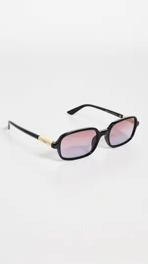 Chloé Judy Rectangular Sunglasses - Black/red