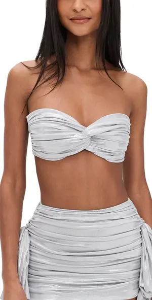Norma Kamali Johnny D Top - Silver
