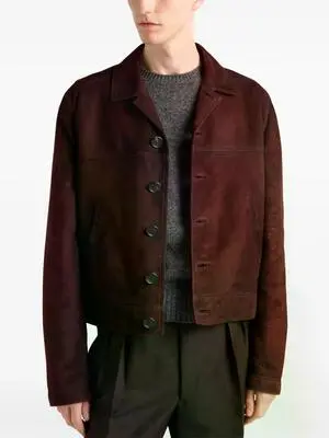 Prada Suede Shirt Jacket - Red
