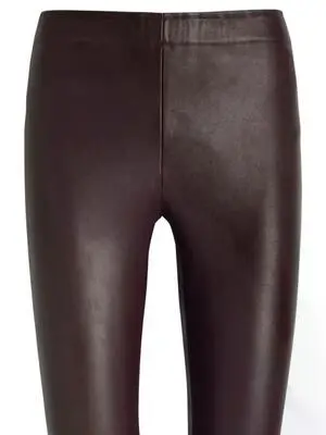 Stouls Flared Leather Trousers - Brown
