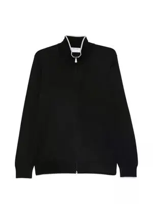 GRAN SASSO Zip-up Cardigan - Black