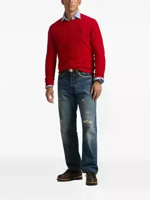 Polo Ralph Lauren Cable-knit Crew-neck Sweater - Red