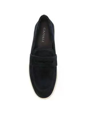 Canali Penny-strap Loafers - Blue