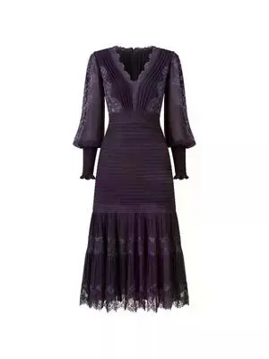 Tadashi Shoji Nyssa Lace Pleated Midi Dress