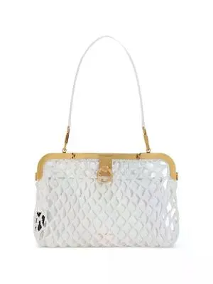 Dolce & Gabbana Amanda Handbag In Mesh And Palmellato Calfskin - White