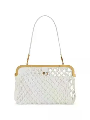 Dolce & Gabbana Amanda Handbag In Mesh And Palmellato Calfskin - White