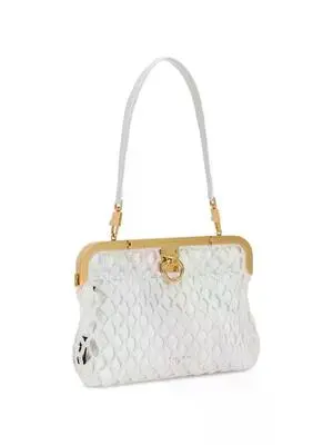 Dolce & Gabbana Amanda Handbag In Mesh And Palmellato Calfskin - White