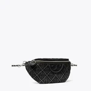 Tory Burch Fleming Denim Belt Bag - Black