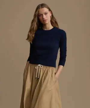 Jenni Kayne Cashmere Leni Crewneck Top - Navy