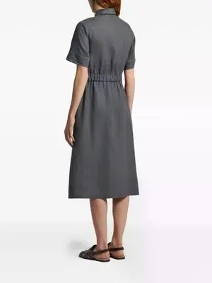 Peserico Polo-collar Belted Midi Dress