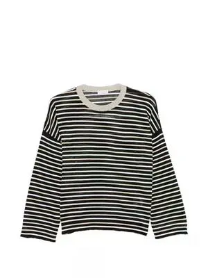 Brunello Cucinelli Striped Crew Neck Sweater