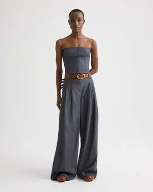 TWP Next Didi Lightweight Viscose Wool Pant - Medium Indigo