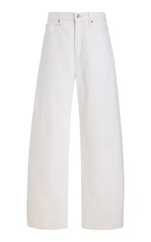 FRAME The Bubble Rigid High-rise Barrel-leg Jeans - White