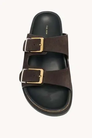 THE ROW Buckle Slide - Coffee