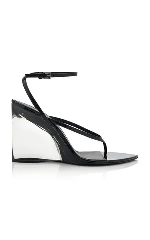 Alaïa Invisible Wedge Thong Sandals - Black
