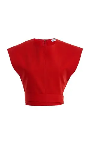 Alaïa Belted Cotton Top - Orange