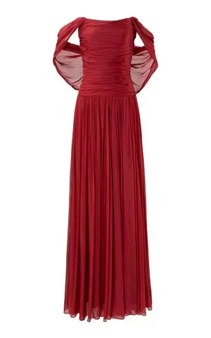 LA FUORI Ruffled Maxi Dress - Red