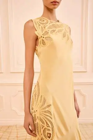 Ulla Johnson Idra Lace Applique Maxi Dress - Dandelion