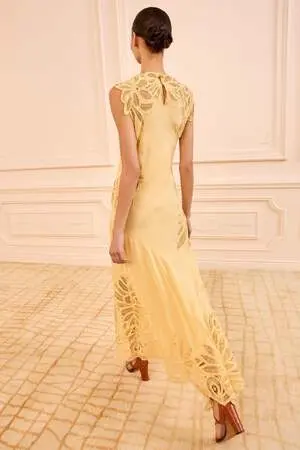 Ulla Johnson Idra Lace Applique Maxi Dress - Dandelion