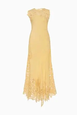 Ulla Johnson Idra Lace Applique Maxi Dress - Dandelion