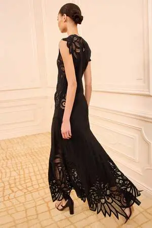 Ulla Johnson Idra Lace Applique Maxi Dress - Noir