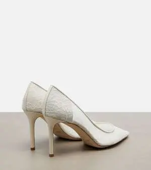 JIMMY CHOO Romy Lace Pumps - White