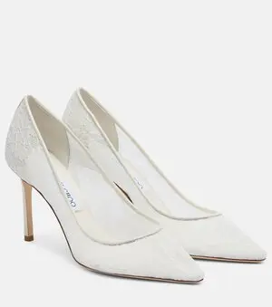JIMMY CHOO Romy Lace Pumps - White