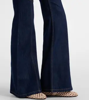 Zimmermann Luna Belted Flared Jeans - Blue