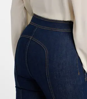 Zimmermann Luna Belted Flared Jeans - Blue