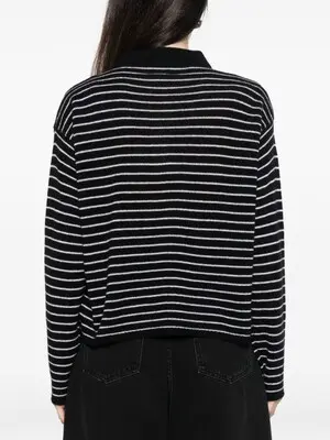 BEYOU Cashmere Striped Polo Shirt