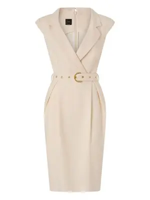 Pinko Belted Dress - White