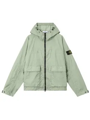 Stone Island Logo Nylon Bomber Jacket - Green