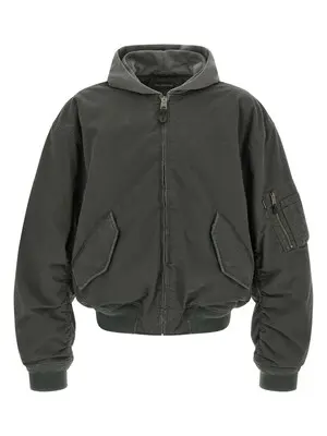 Balenciaga Cotton And Nylon Blend Bomber Jacket - Green