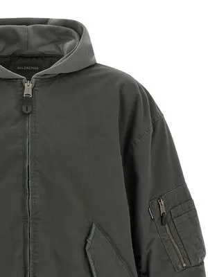 Balenciaga Cotton And Nylon Blend Bomber Jacket - Green