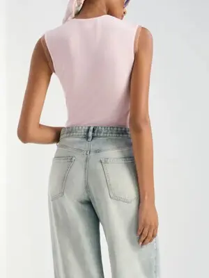 GENNY Sleeveless Jersey Top - Pink
