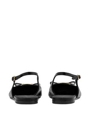 FERRAGAMO Leather Slingback Pumps - Black