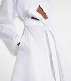 Alaïa Cutout Cotton Poplin Midi Dress