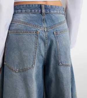Alaïa Ruffled Wide-leg Jeans